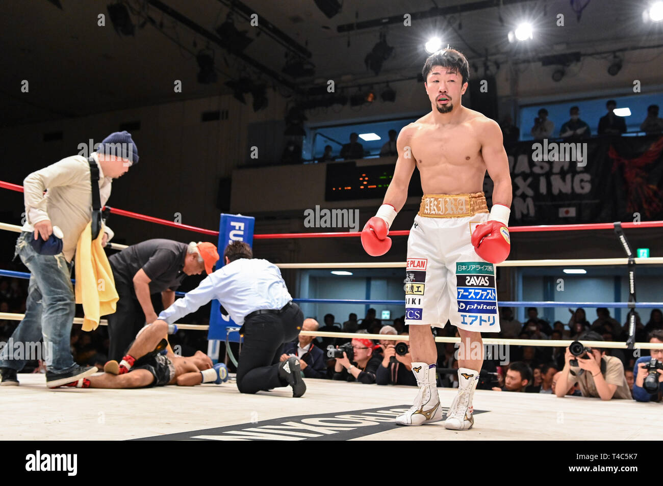 Tokyo, Japan. 8th Apr, 2019. (R-L) Akira Yaegashi (JPN), Nobuhiro ...