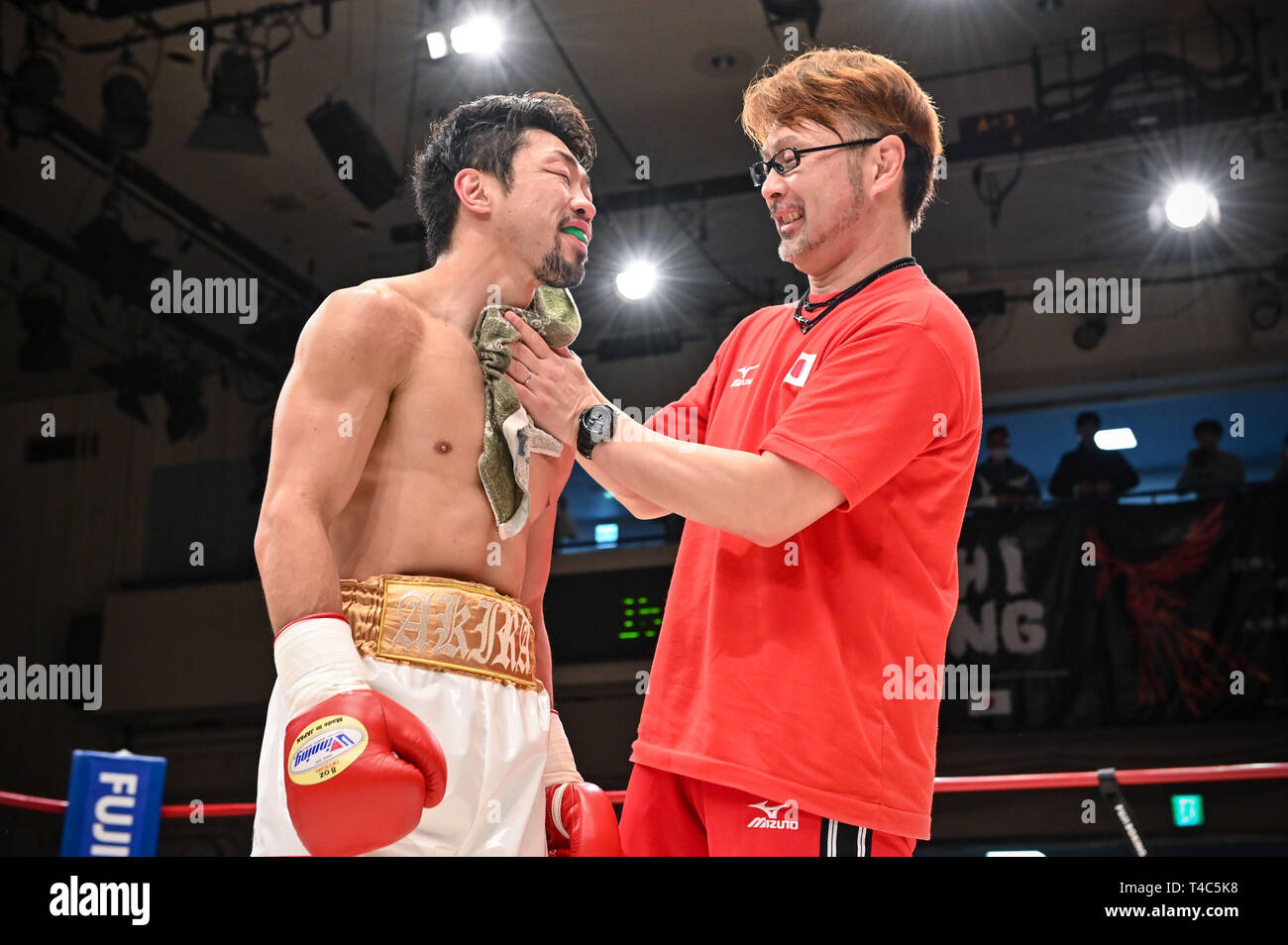 Tokyo, Japan. 8th Apr, 2019. (L-R) Akira Yaegashi, Koji Matsumoto (JPN ...
