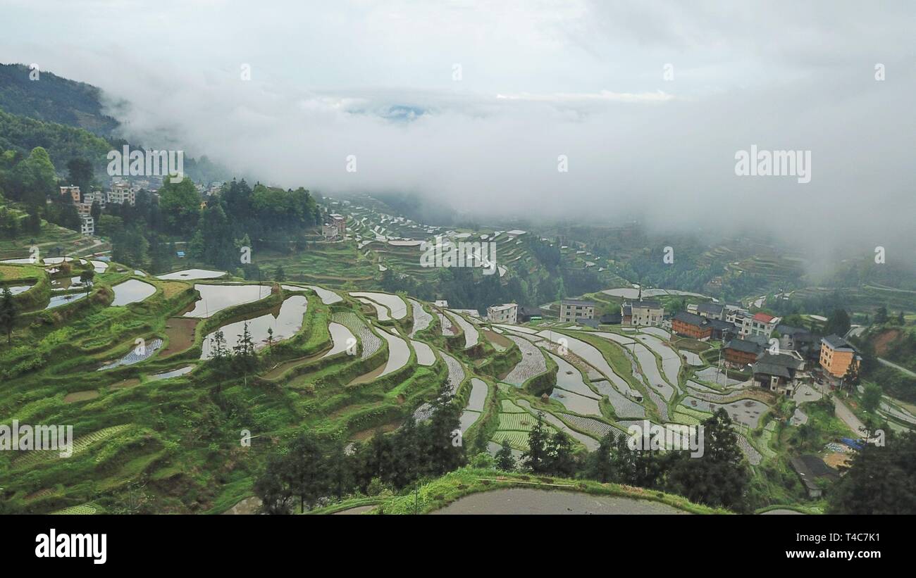 Liping. 16th Apr, 2019. Aerial photo taken on April 16, 2019 shows the ...