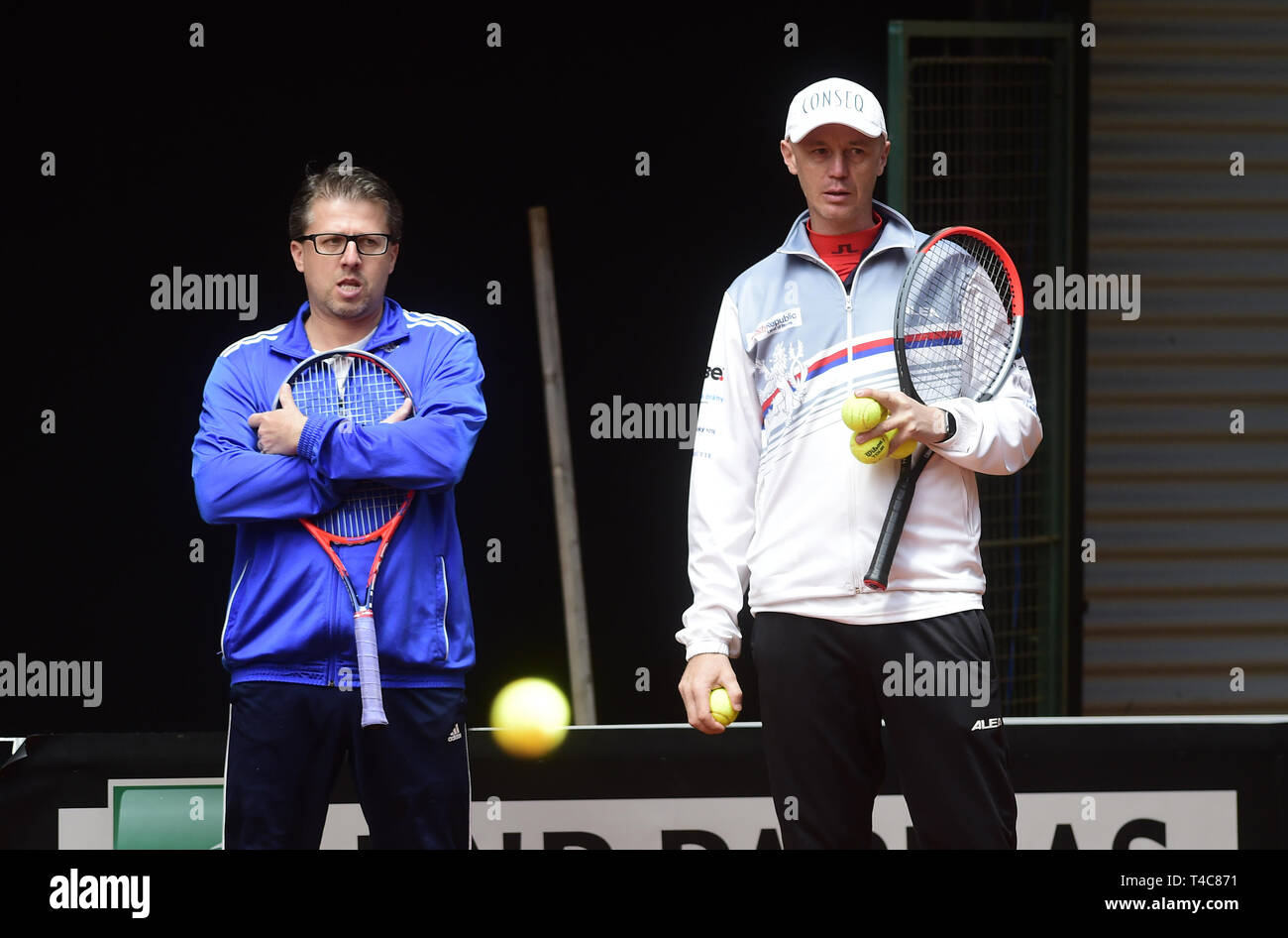Prostejov, Czech Republic. 16th Apr, 2019. Emil Miske (left), coach of ...