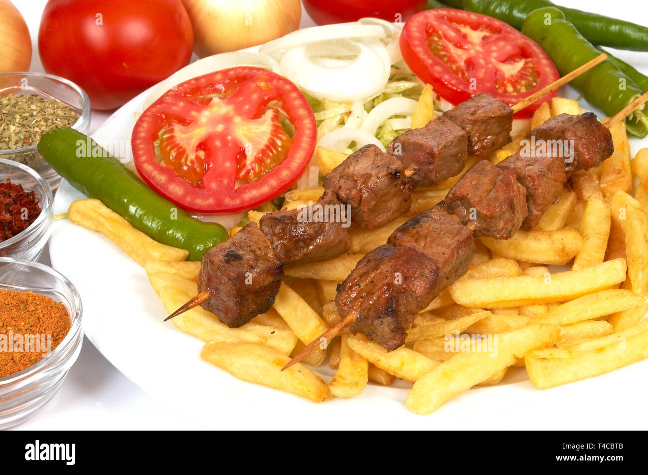 Turkish traditional food with french fries Stock Photo - Alamy