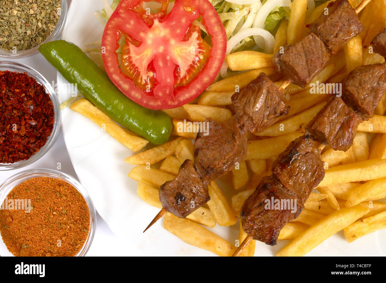 Turkish traditional food with french fries Stock Photo - Alamy