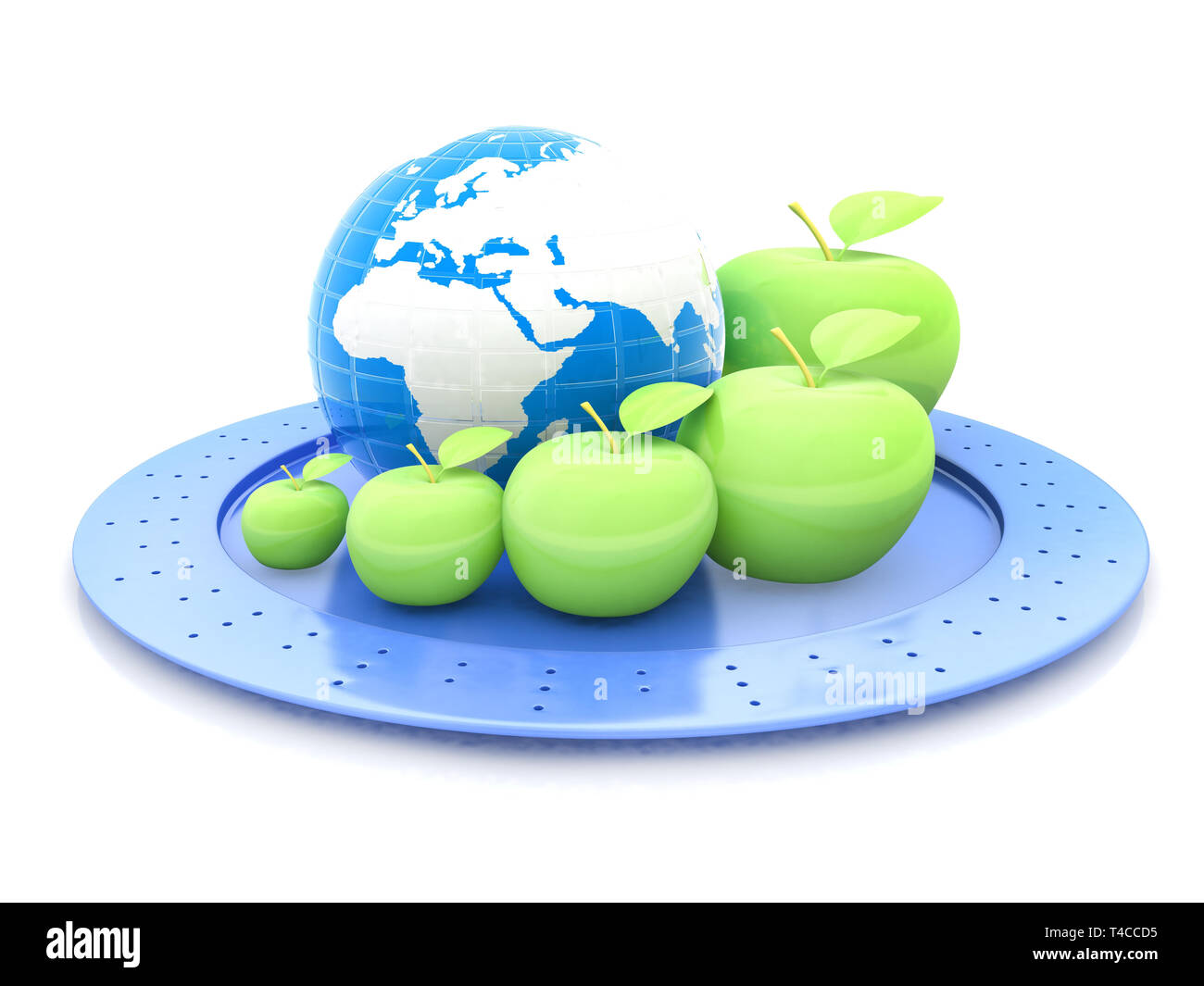 Earth and apples around - from the smallest to largest. Global dieting ...