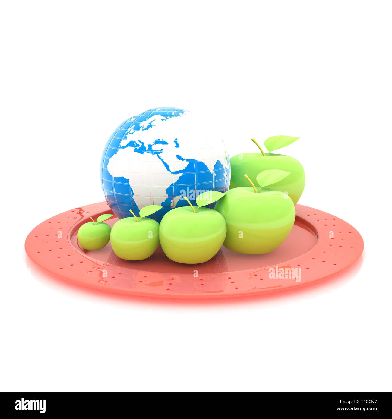 Earth and apples around - from the smallest to largest. Global dieting ...