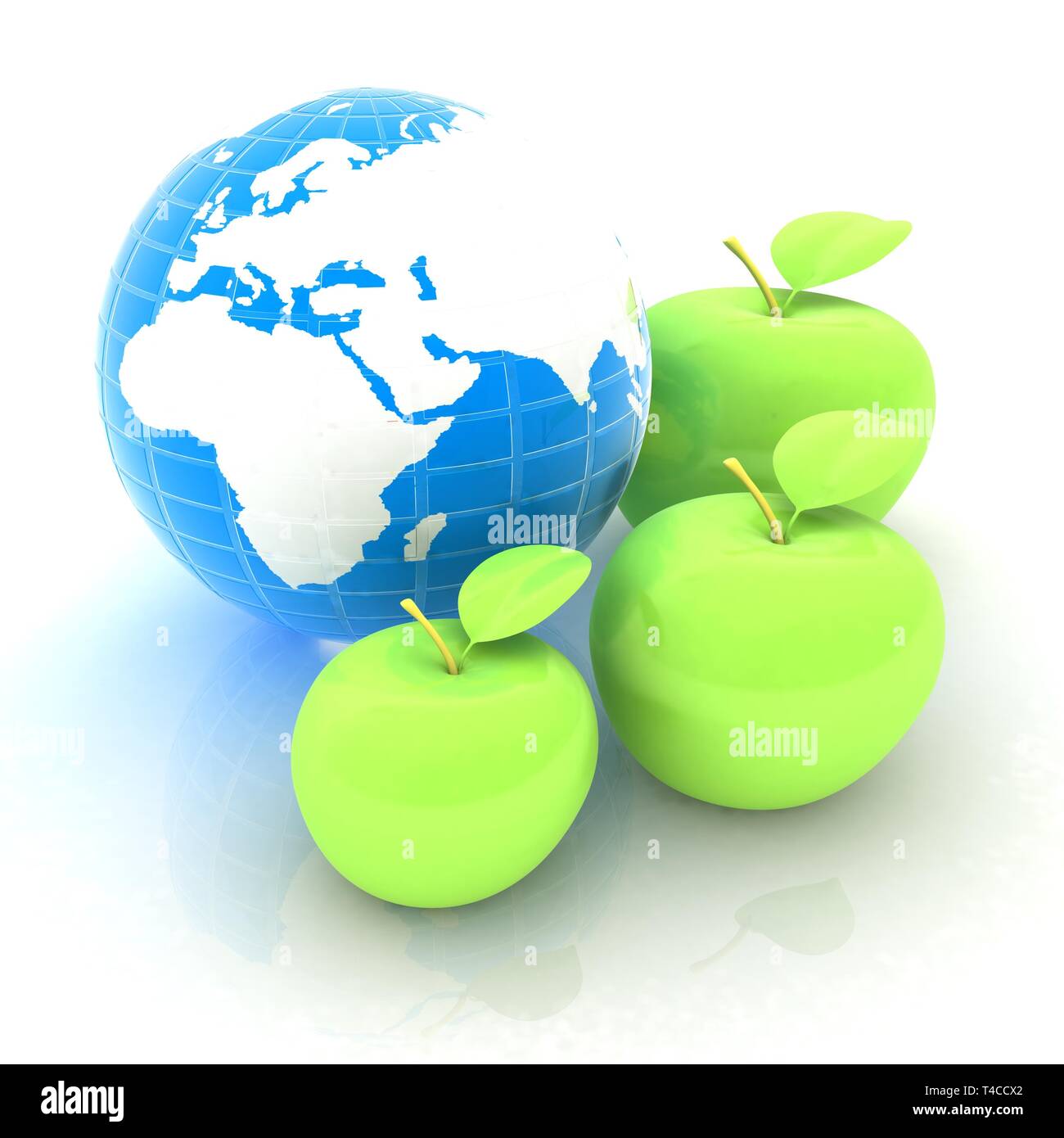 Earth and apples around - from the smallest to largest. Global dieting ...