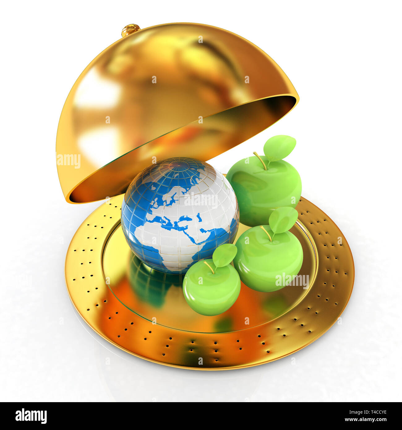 Earth and apples around - from the smallest to largest. Global dieting ...