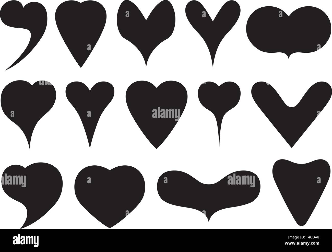 Set of different hearts isolated on white Stock Vector Image & Art - Alamy