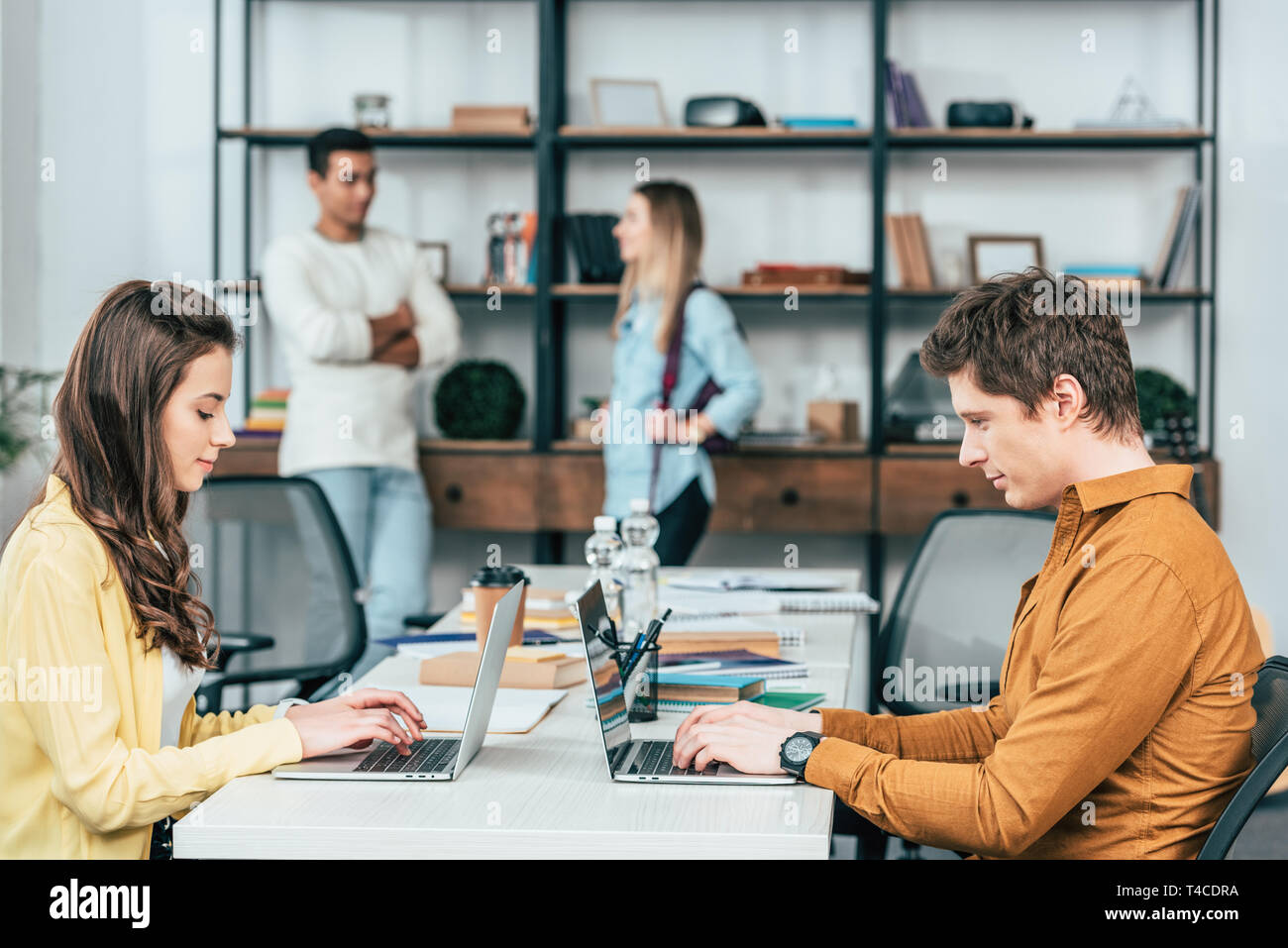 Students working together computers hi-res stock photography and images ...