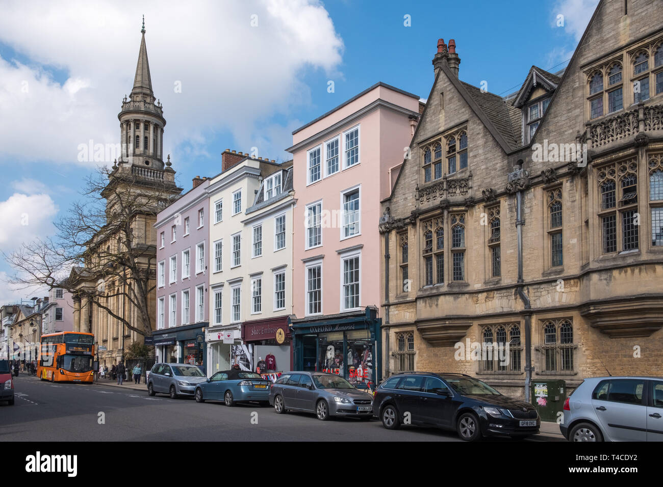 View along High Street, Oxford, UK with shops Stock Photo - Alamy