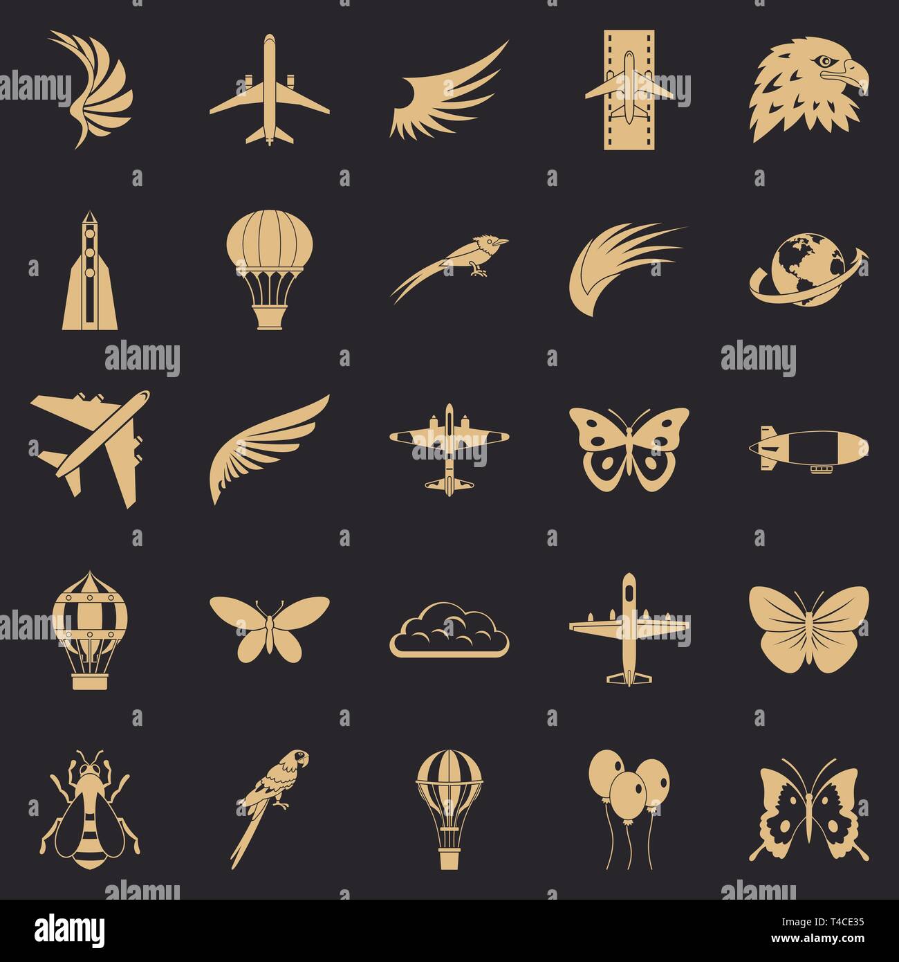Bird icons set, simple style Stock Vector Image & Art - Alamy
