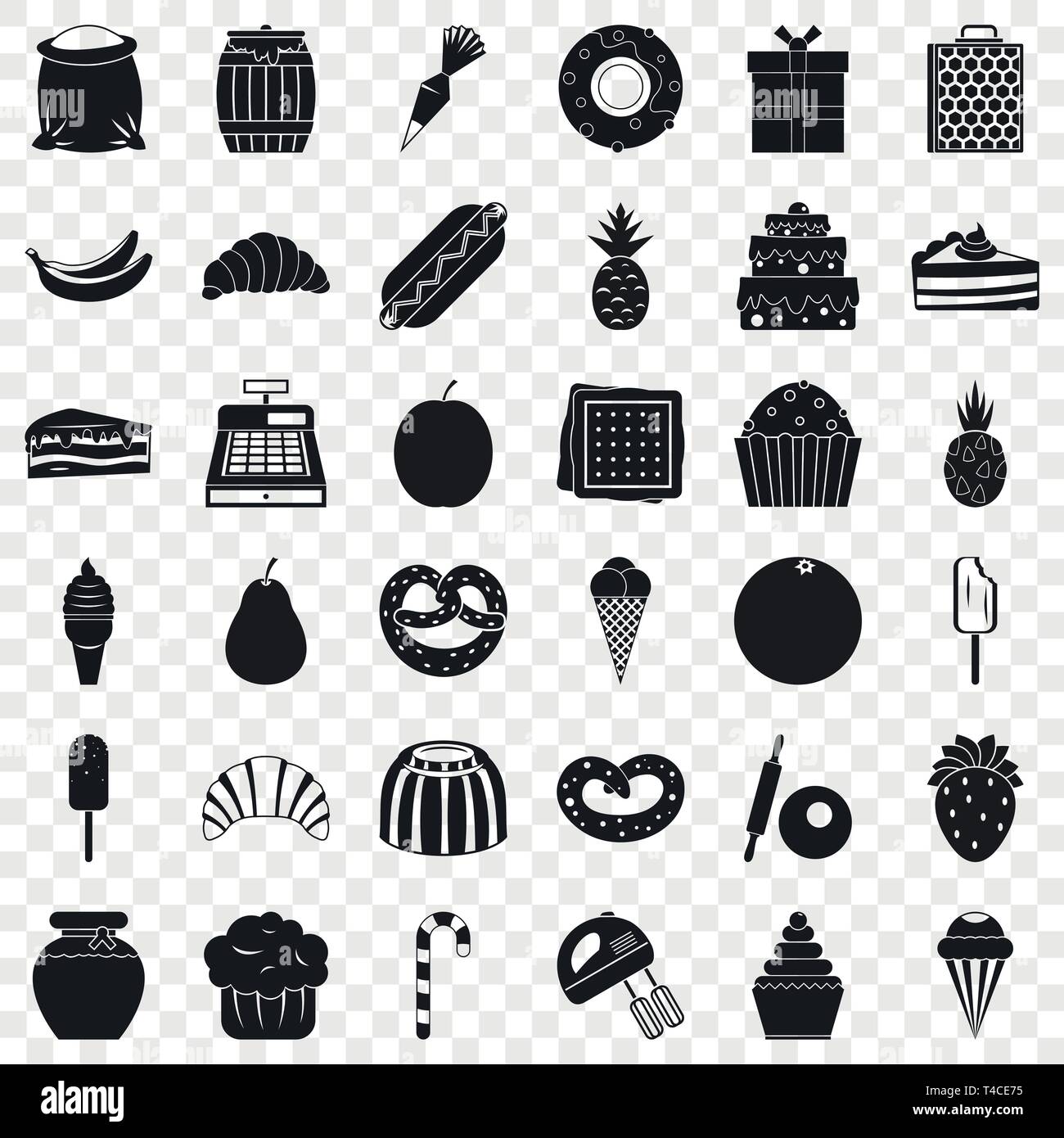 Sweet chocolate icons set, simple style Stock Vector Image & Art - Alamy