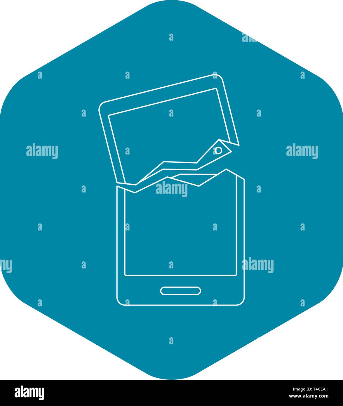 Broken phone icon, outline style Stock Vector Image & Art - Alamy