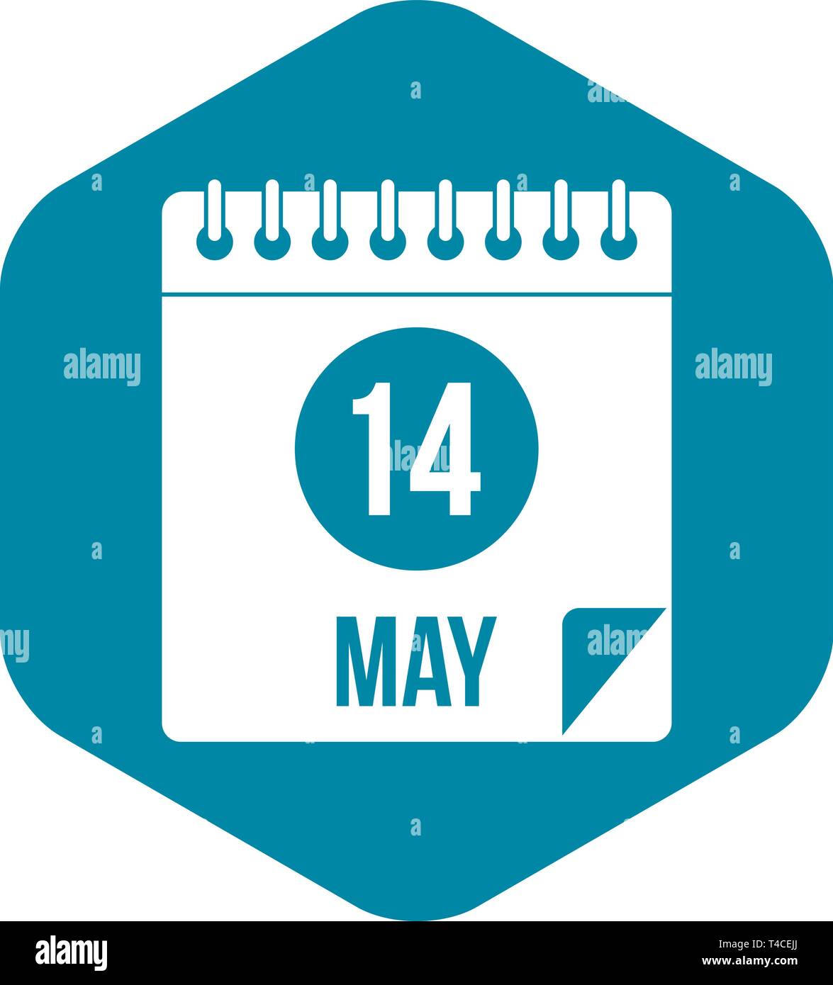 Spiral calendar page 14th of May icon simple style Stock Vector Image ...