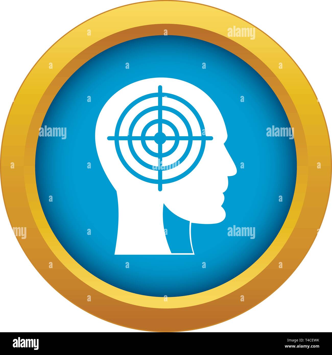 Crosshair in human head icon blue vector isolated Stock Vector Image ...
