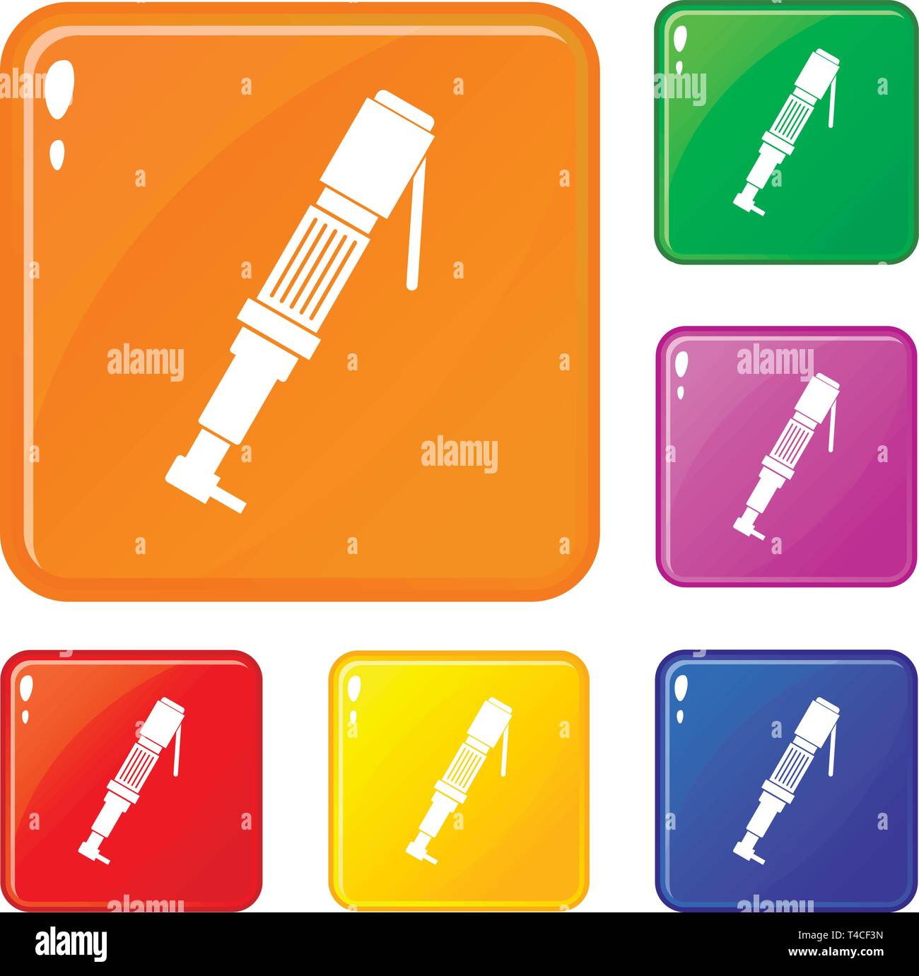Pneumatic screwdriver icons set vector color Stock Vector Image & Art ...