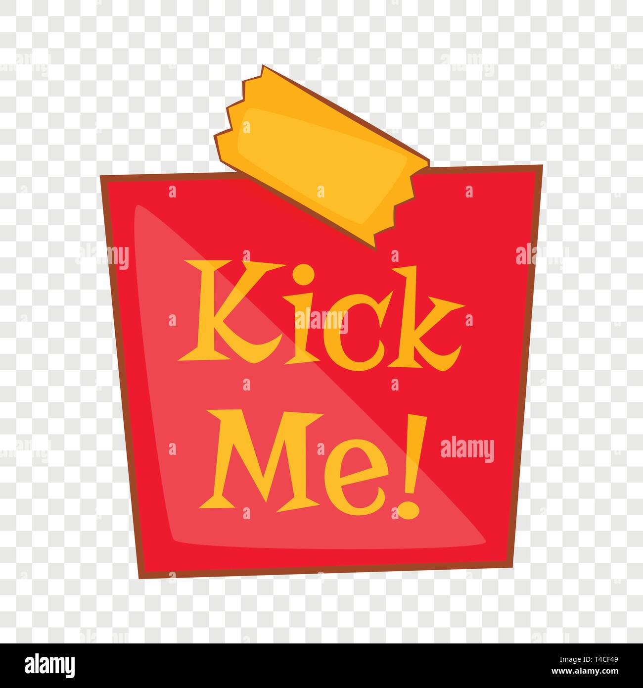 Joke inscription kick me icon, cartoon style Stock Vector Image & Art ...