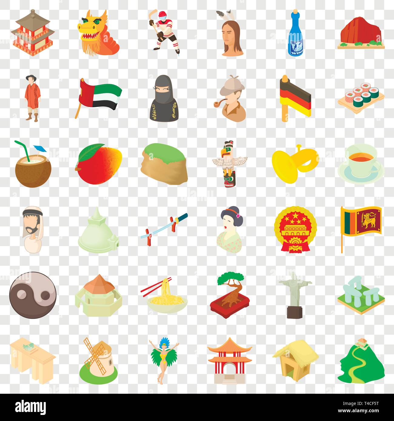 Chinese culture icons set, cartoon style Stock Vector Image & Art - Alamy