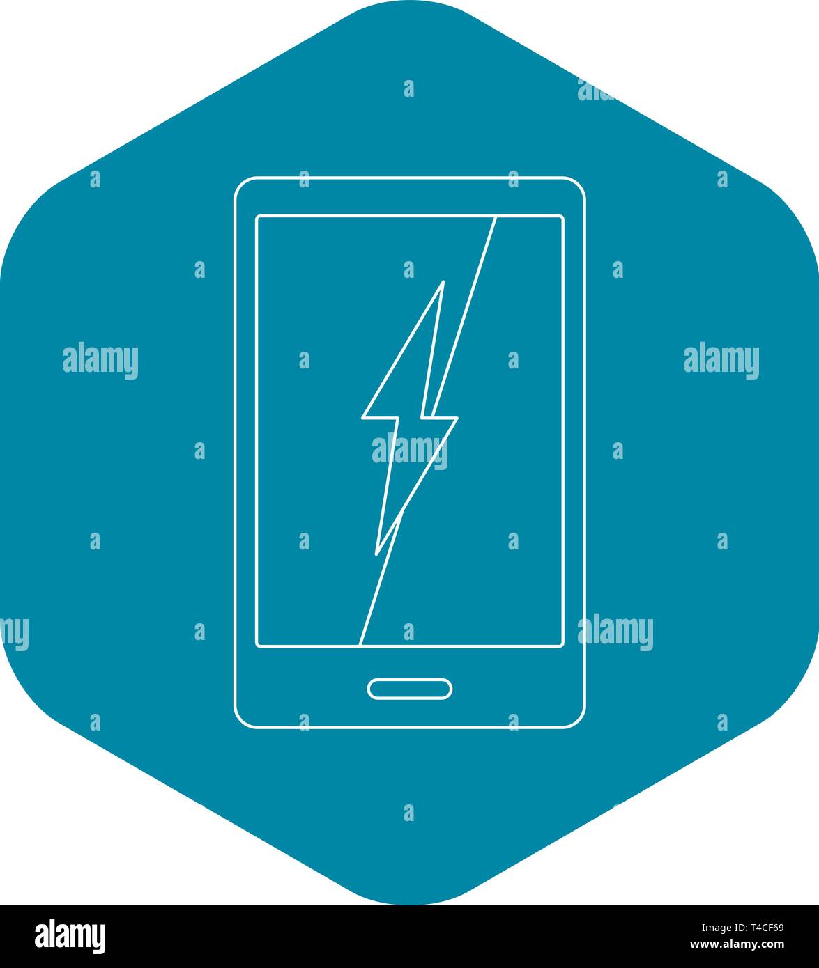 Warning phone icon, outline style Stock Vector Image & Art - Alamy