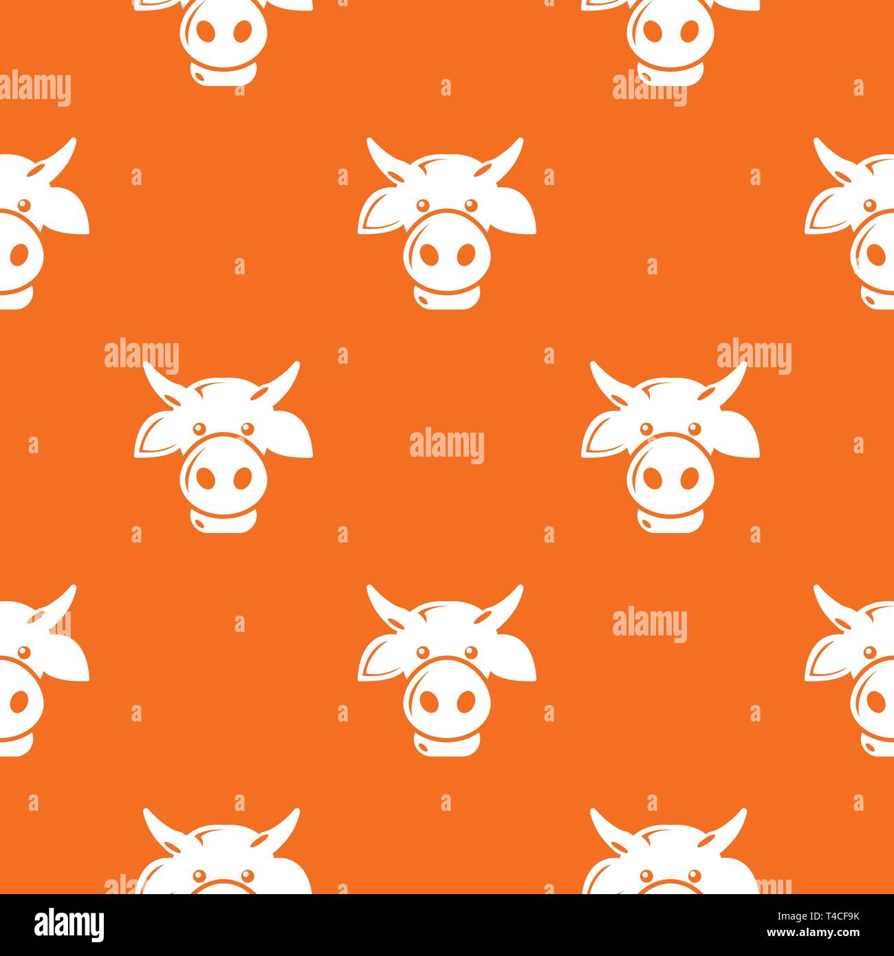 Cow head pattern vector orange Stock Vector Image & Art - Alamy