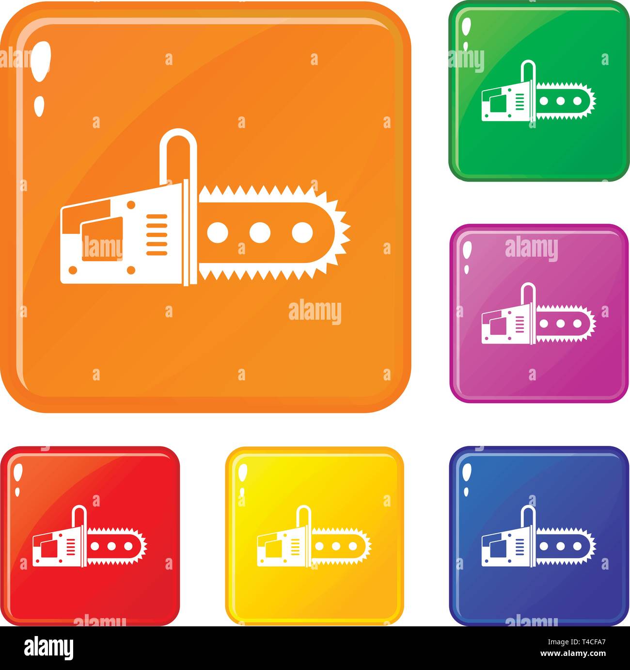 Chainsaw icons set vector color Stock Vector Image & Art - Alamy