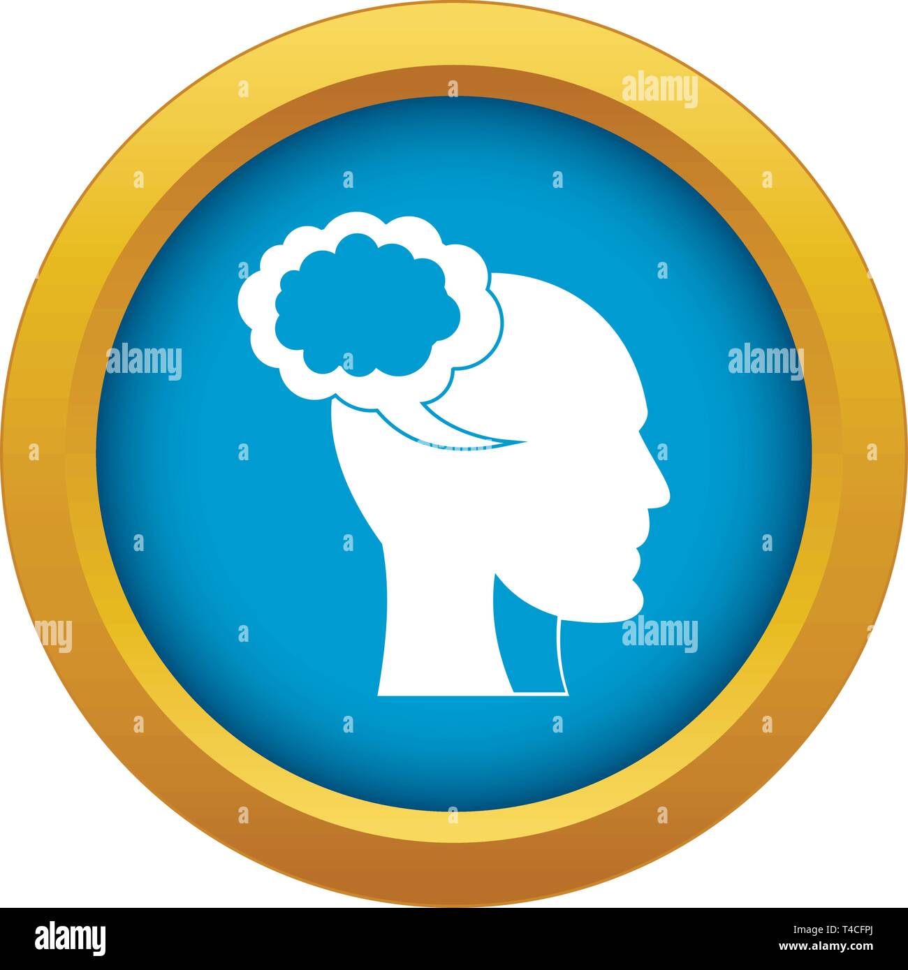 Speech bubble with human head icon blue vector isolated Stock Vector ...