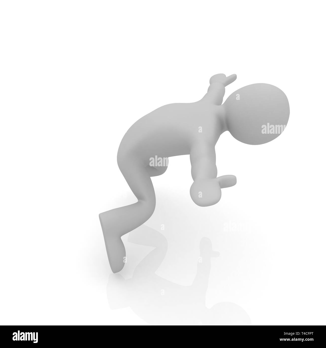 falling 3d man on white background Stock Photo - Alamy