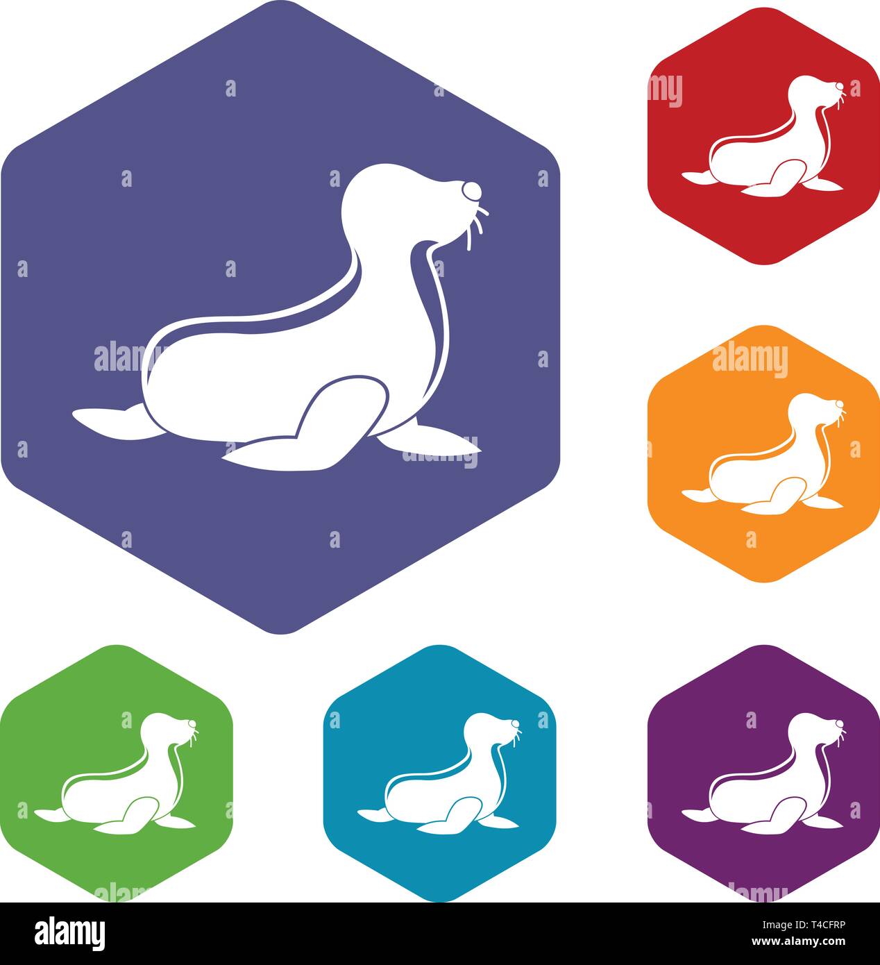 Seal icons vector hexahedron Stock Vector Image & Art - Alamy