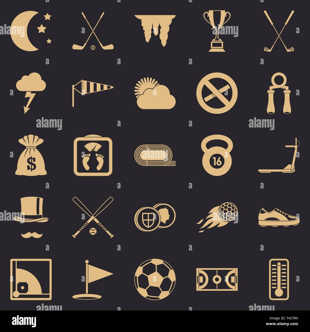 Playing golf icons set, simple style Stock Vector Image & Art - Alamy