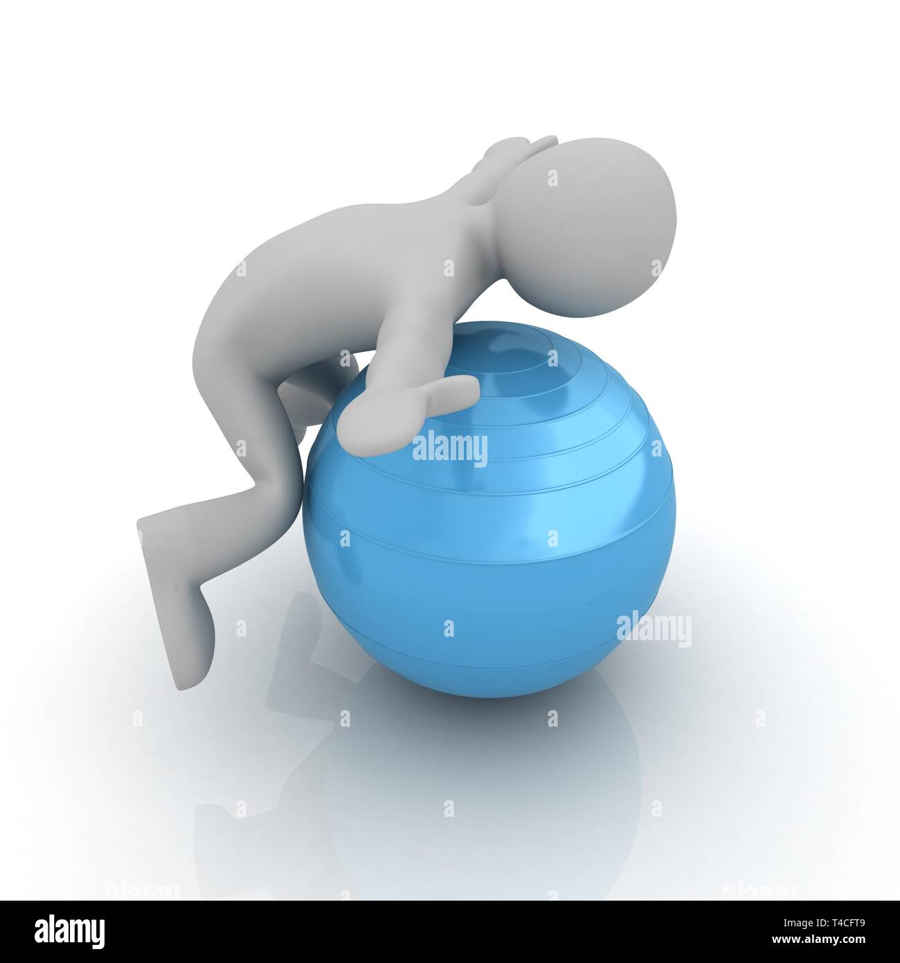 3d man exercising position on fitness ball. My biggest pilates series ...