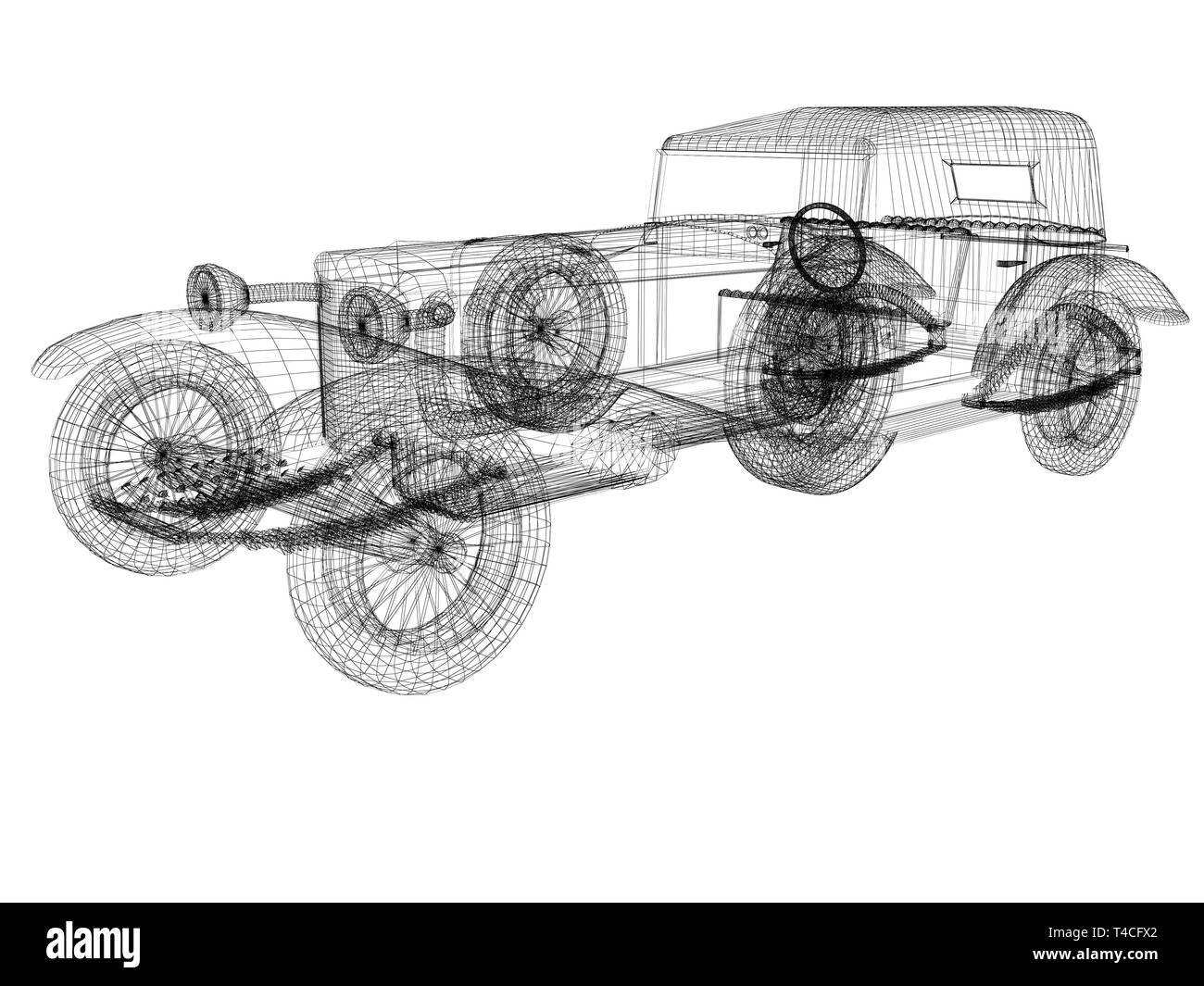 3d model retro car Stock Photo - Alamy