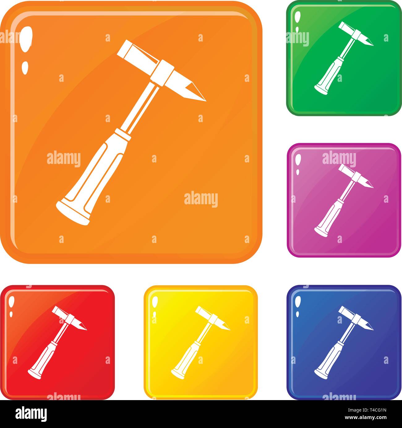 Hammer slag of welder icons set vector color Stock Vector Image & Art ...