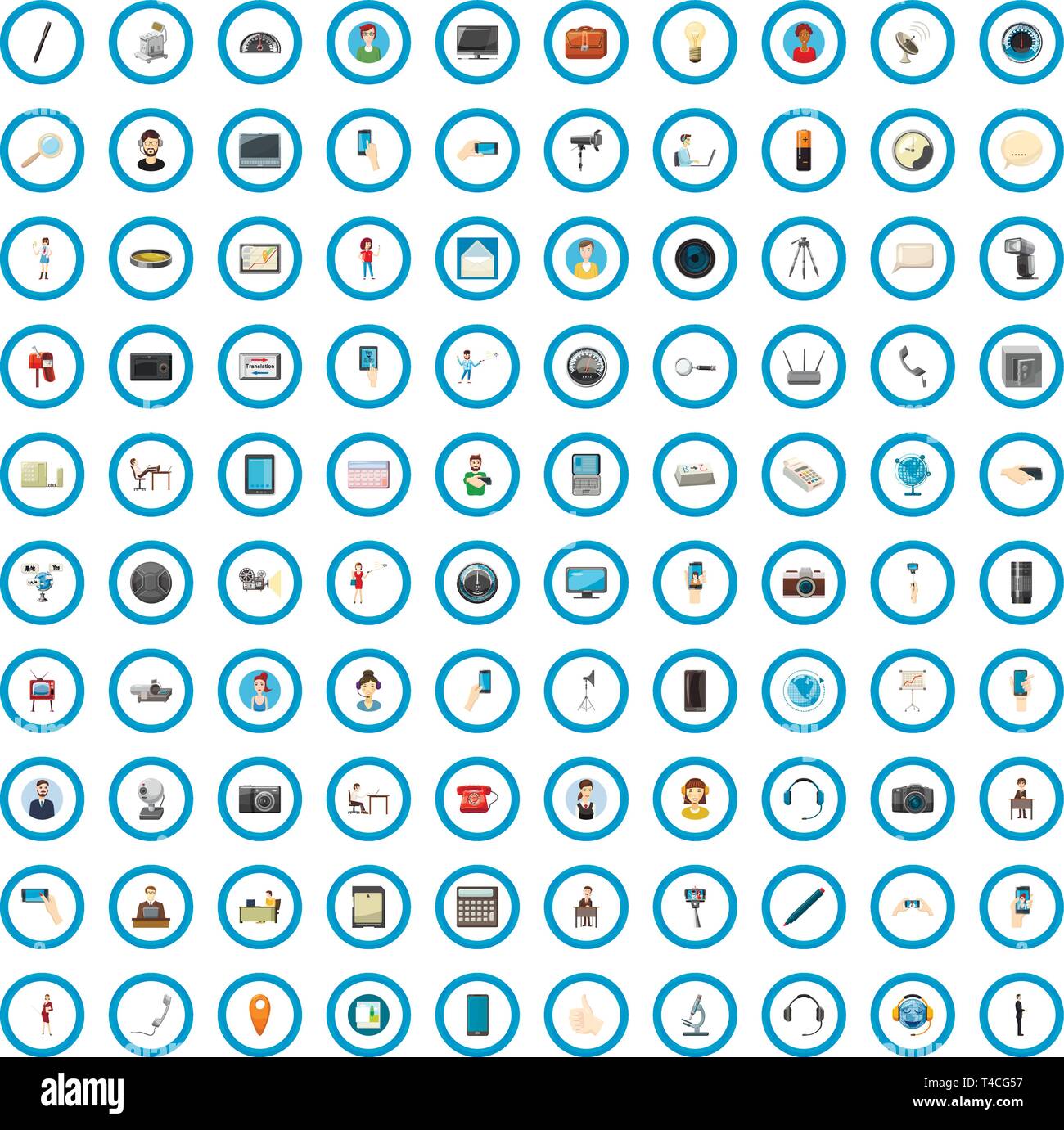 100 touch screen icons set, cartoon style Stock Vector Image & Art - Alamy