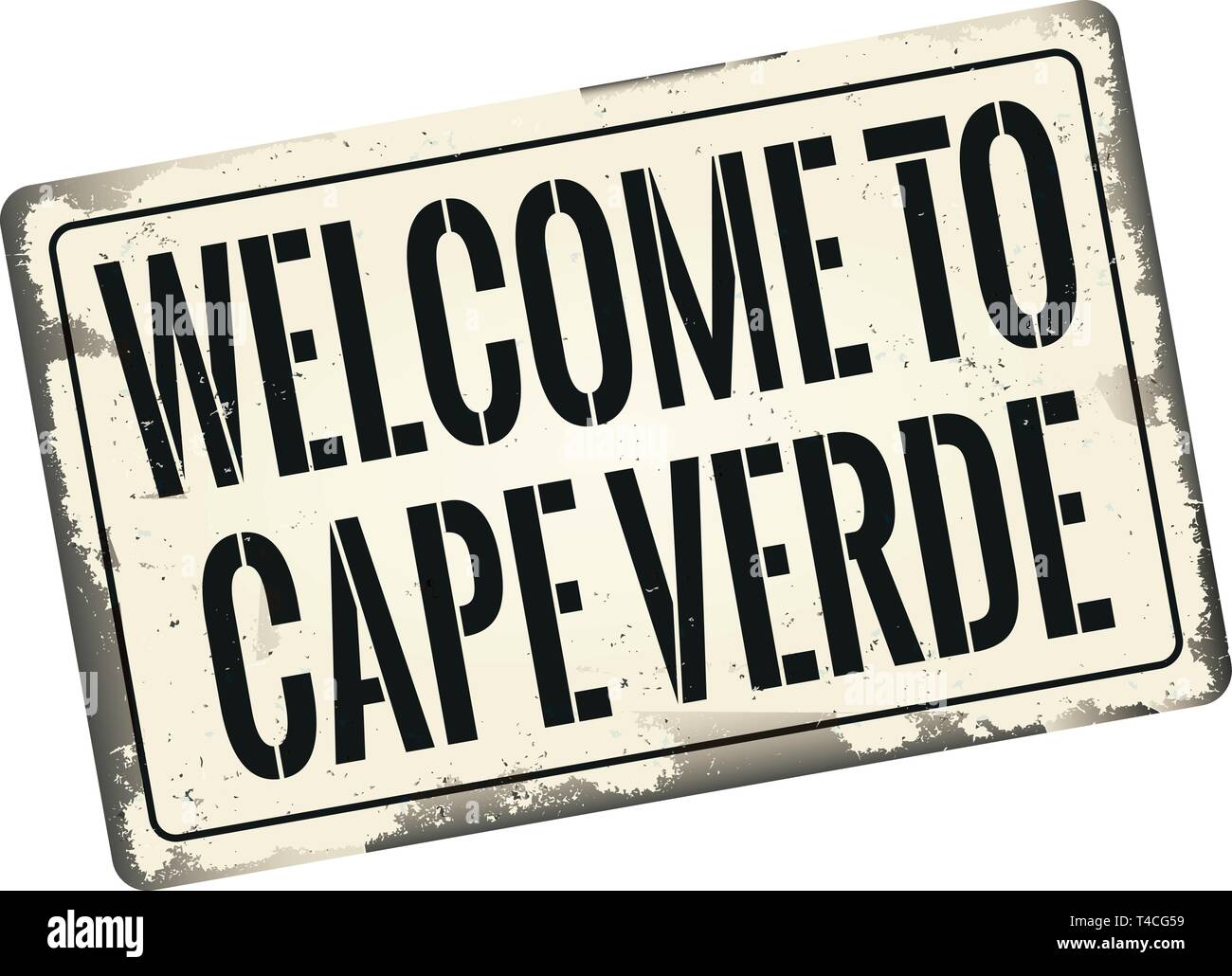 Welcome to cape verde vintage rusty metal sign on a white background ...