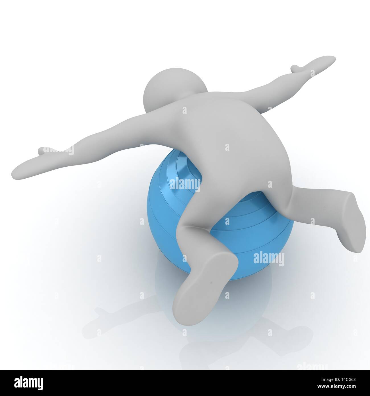 3d man exercising position on fitness ball. My biggest pilates series ...