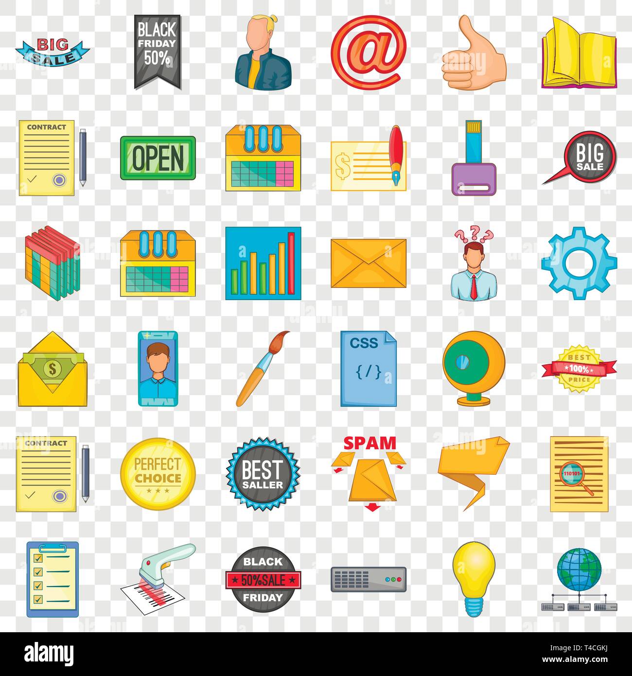 Digital phone icons set, cartoon style Stock Vector Image & Art - Alamy