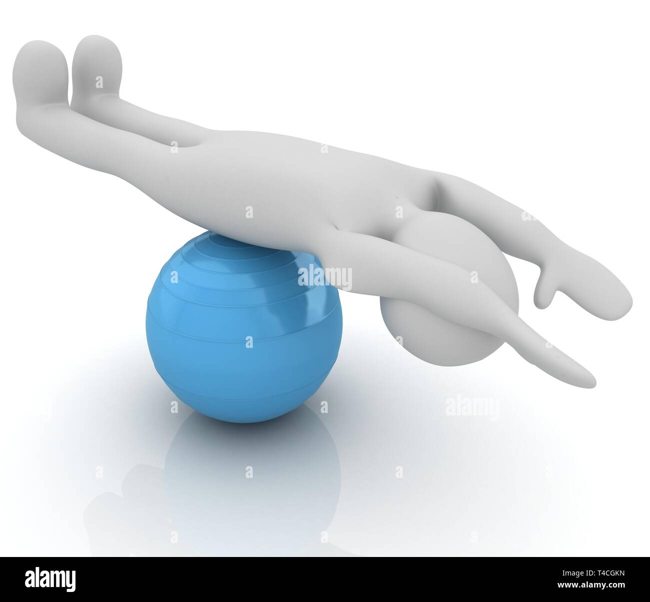 3d man exercising position on fitness ball. My biggest pilates series ...