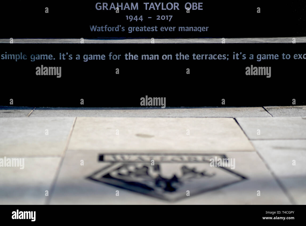 Graham taylor obe statue ahead premier league match vicarage road hi ...