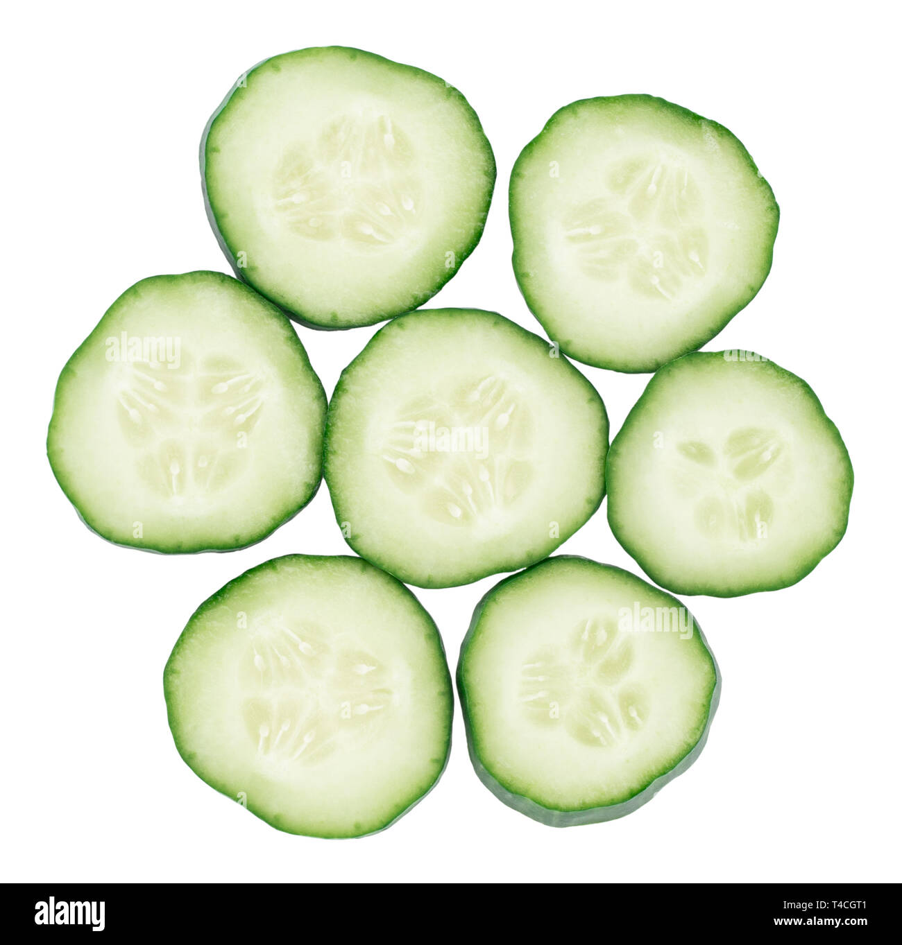 Slice of cucumber isolated on white background Stock Photo - Alamy