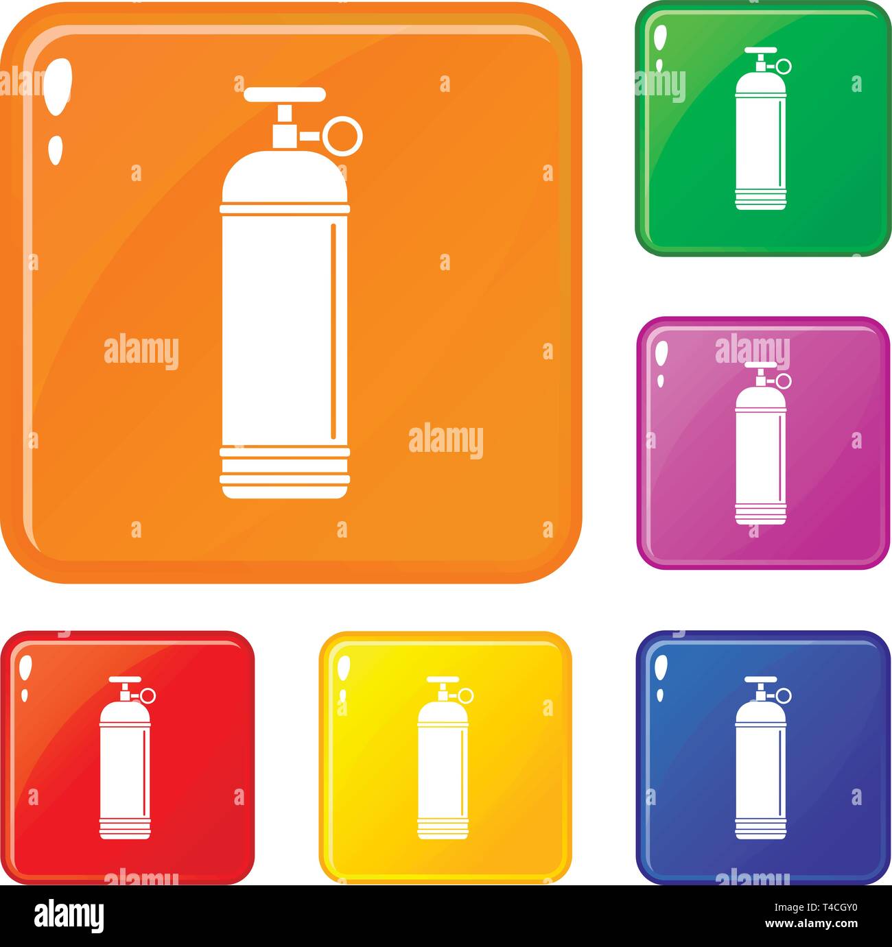 Compressed gas container icons set vector color Stock Vector Image ...