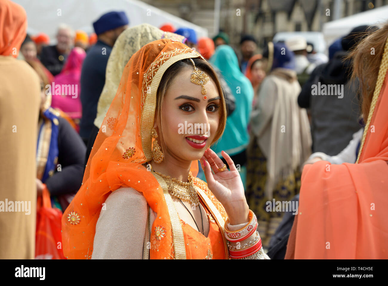 Sikh young lady, at Annual Celebration Stock Photo - Alamy