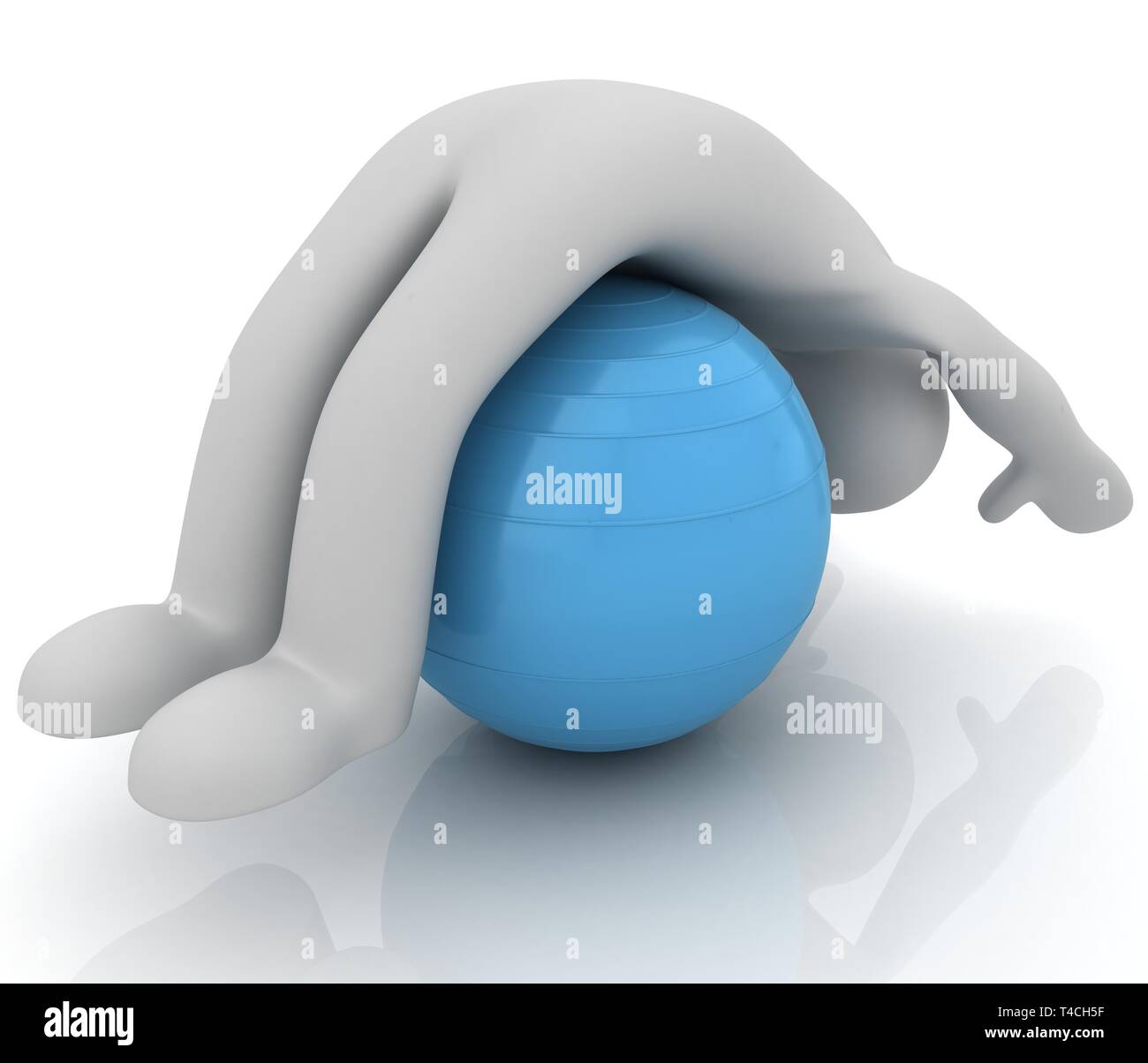3d man exercising position on fitness ball. My biggest pilates series ...