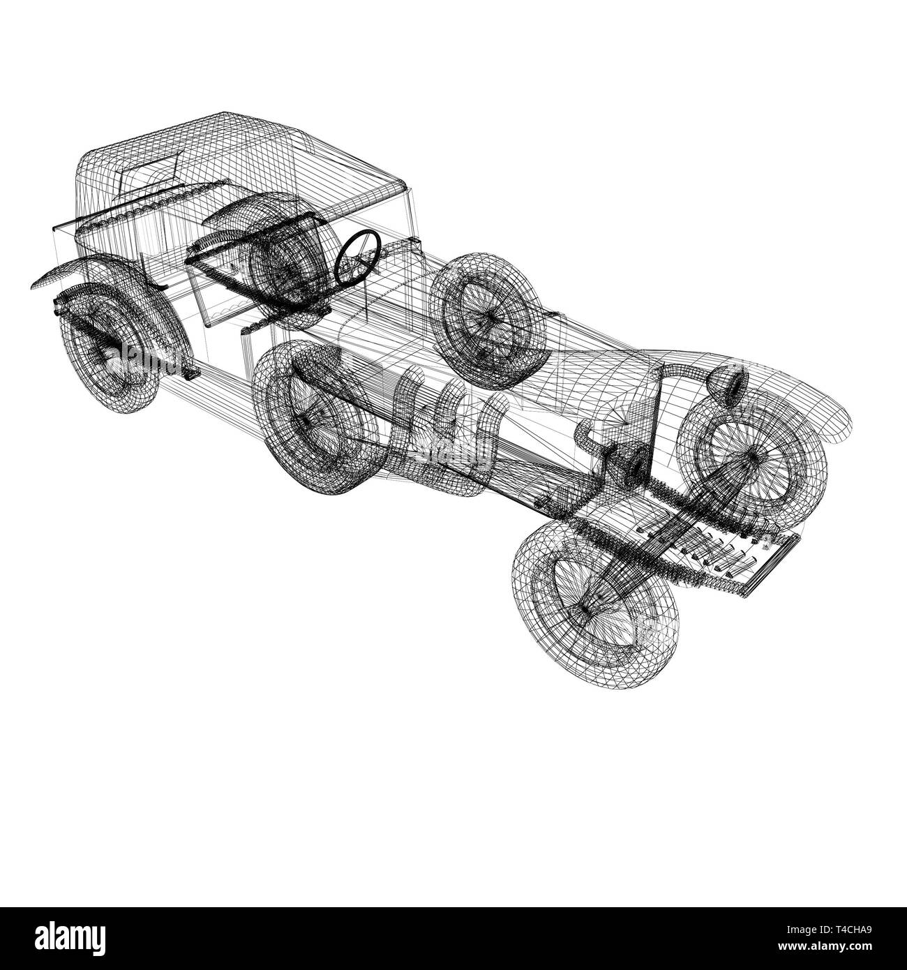 3d model retro car Stock Photo - Alamy