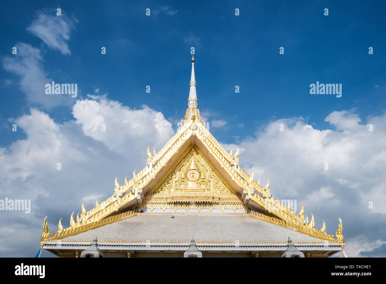 Architectural magnificent church roof gable at wat sothon temple ...