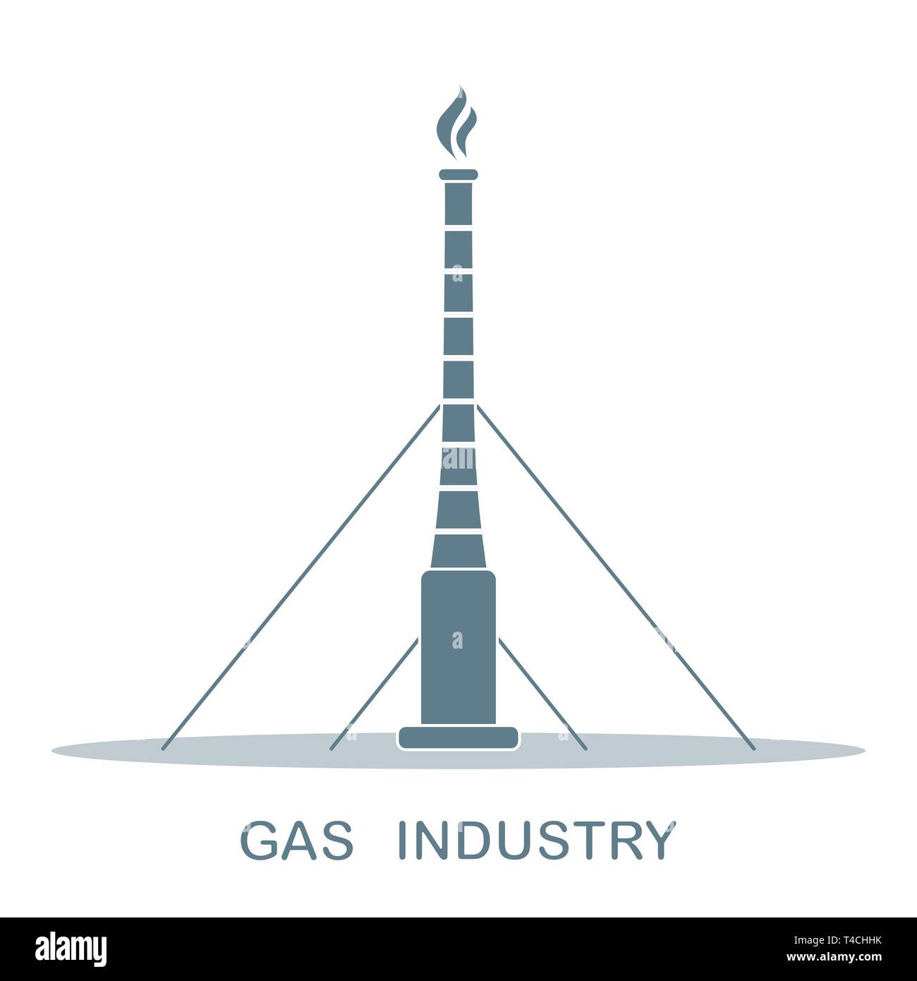 Vector illustration with equipment for gas production. Gas industry ...