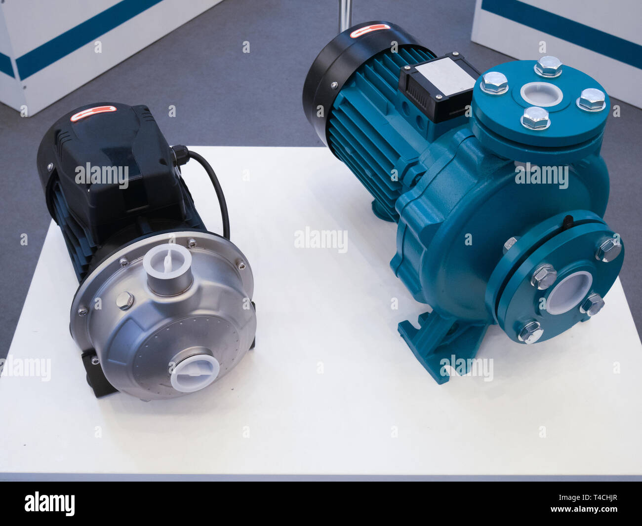 two electric motorized portable water pumps at hardware store Stock ...