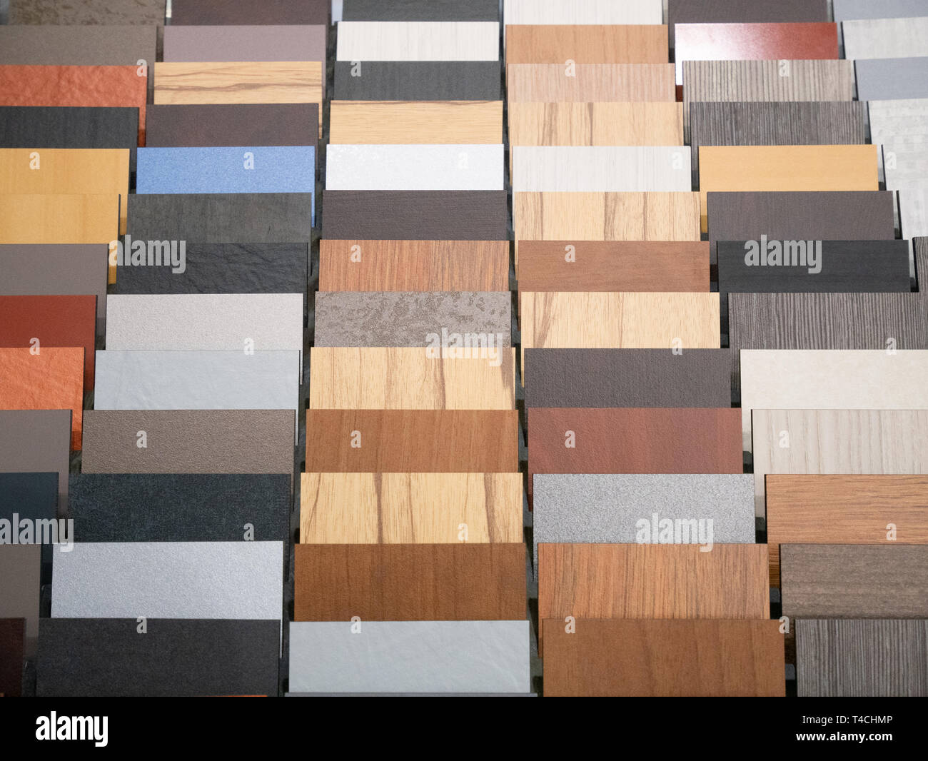 different wooden parquette or laminate pieces samples at furniture ...