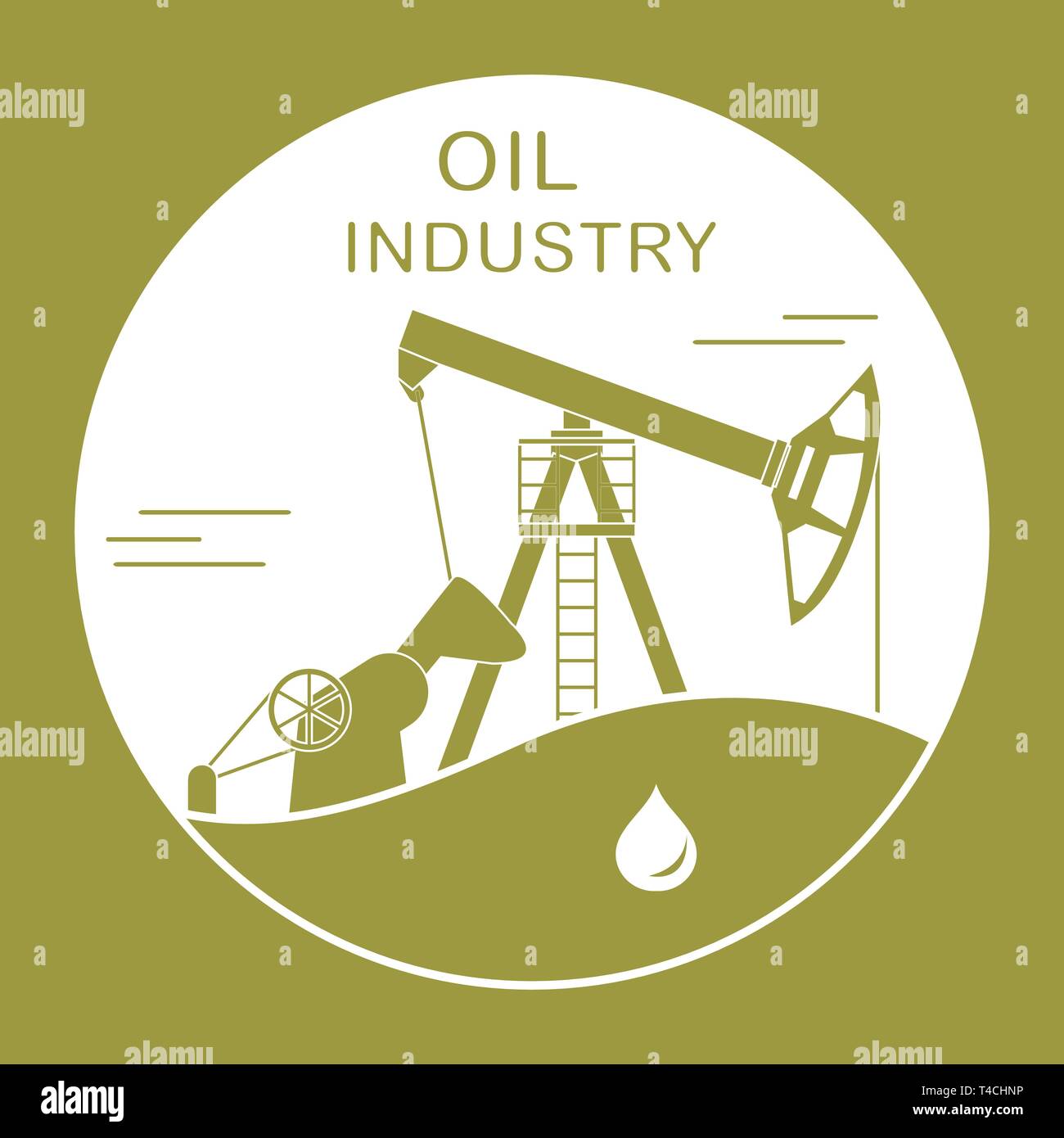 Vector illustration with equipment for oil production. Oil industry ...