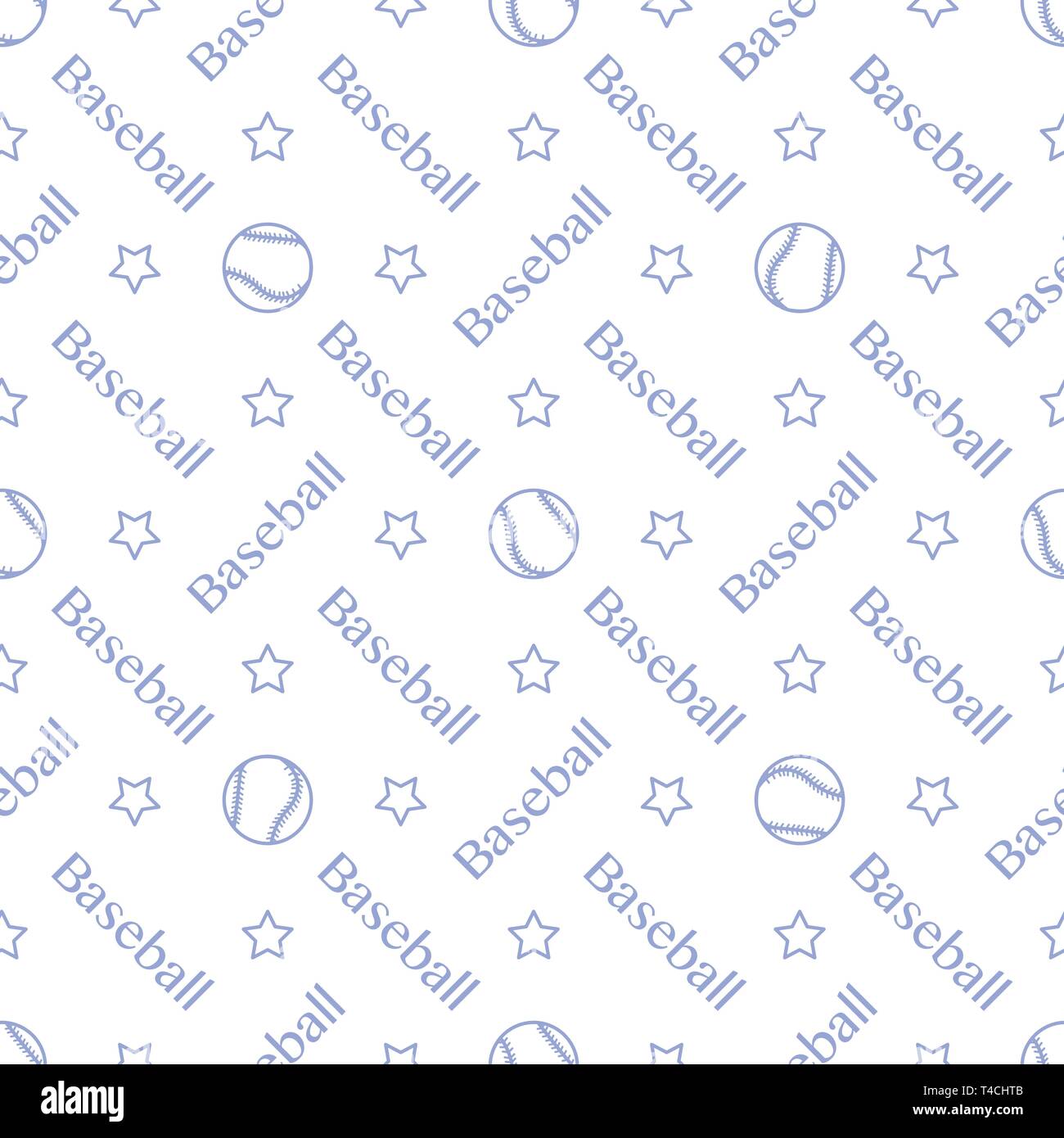 Vector seamless pattern with baseball balls and inscription baseball ...