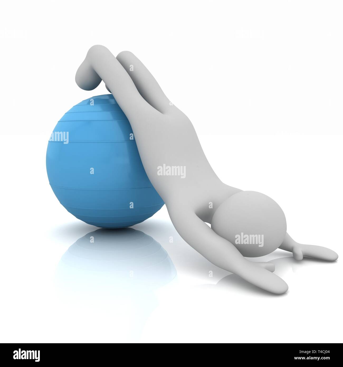 3d man exercising position on fitness ball. My biggest pilates series ...