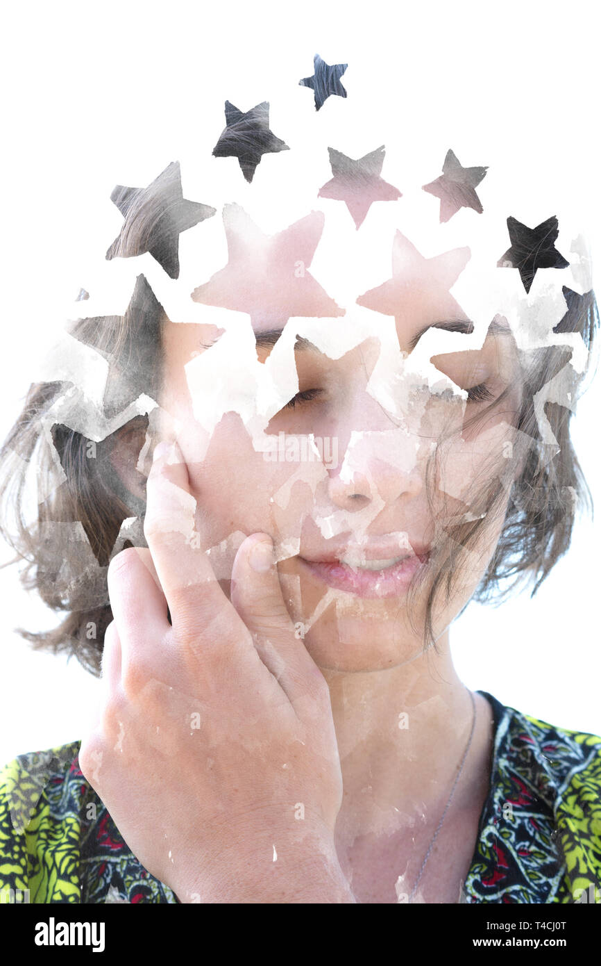 Dissolving into cosmic particles, her beauty is endless Stock Photo - Alamy
